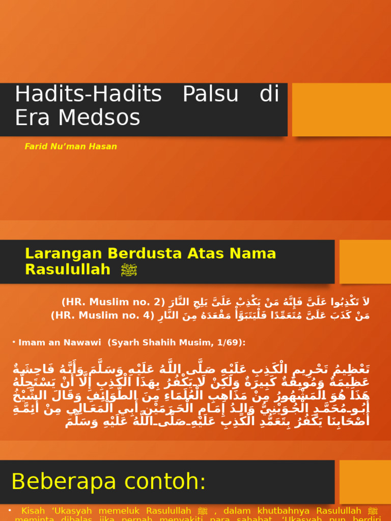 Hadis Palsu Era Medsos | PDF
