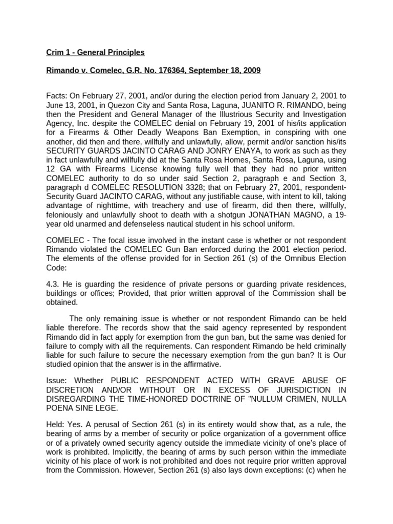 Crim Final P1 - (Rimando - Valenzona) | PDF