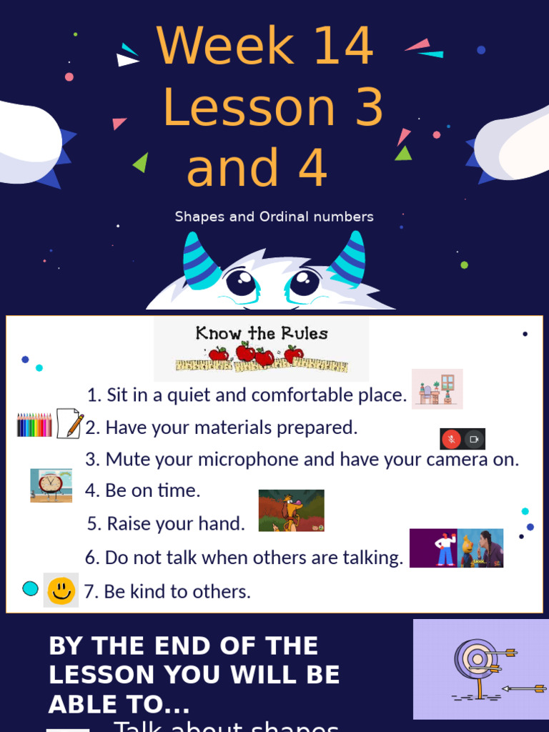 Lesson 3- Shapes and Ordinal Numbers-1 | PDF