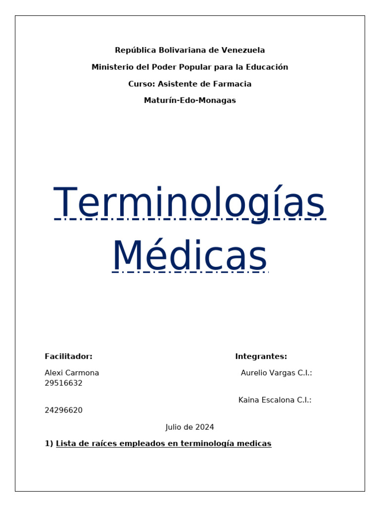 Lista de Raíces-En Terminologia Medicas WPS Office | PDF