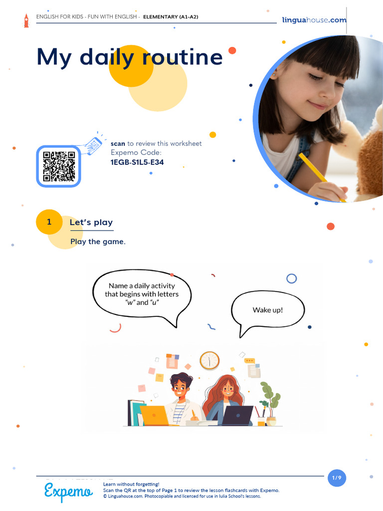 My Daily Routine British English Teacher A1 A2 | PDF