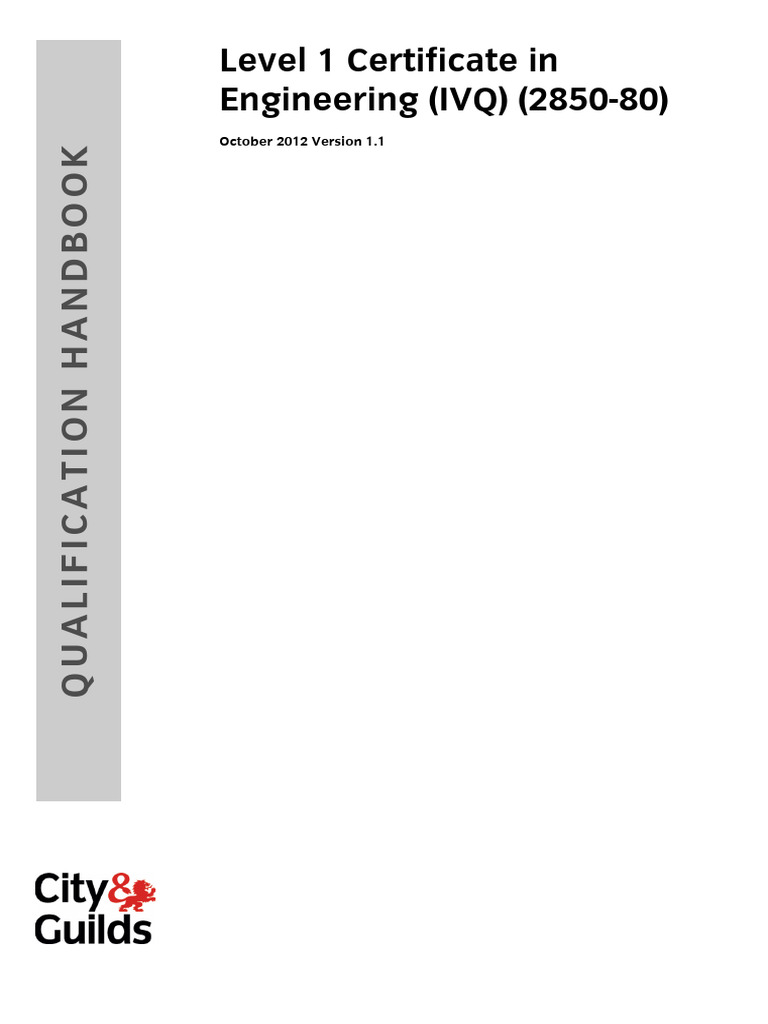2850 L1 Certificate Qualification Handbook IVQ v1-1 | PDF