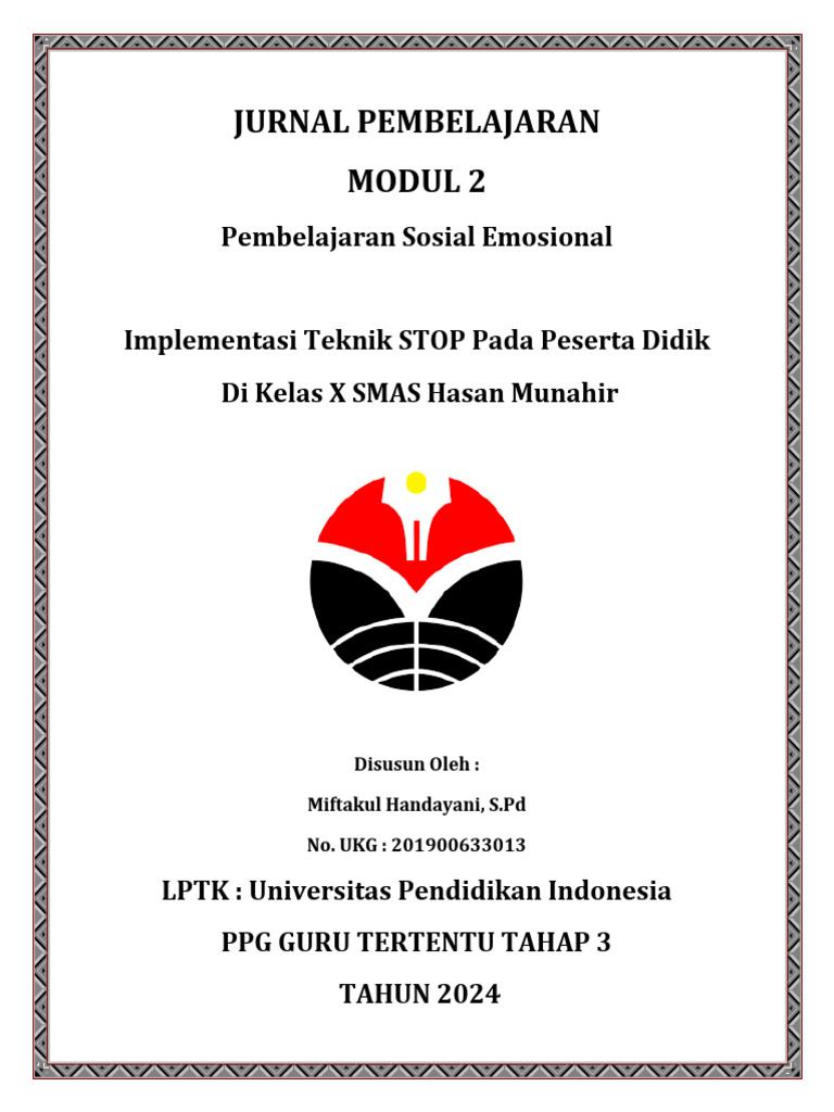 Jurnal Pembelajaran Modul 2 Pembelajaran Sosial Emosional | PDF