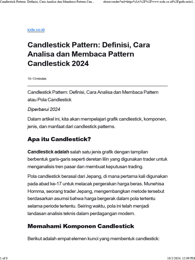 Candlestick Pattern Definisi Cara Analisa Dan Membaca Pattern Candlestick 2024 | PDF