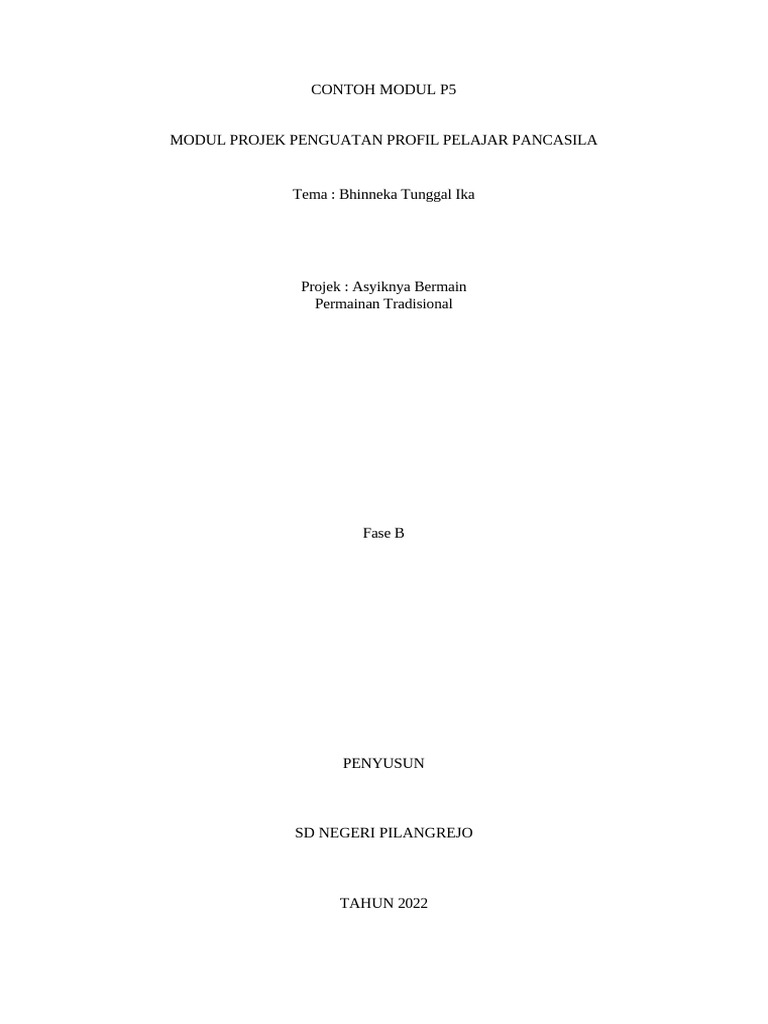 Contoh Modul P5 | PDF