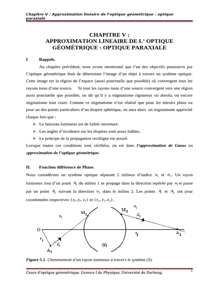 Chapitre v Optique Amélioré | PDF