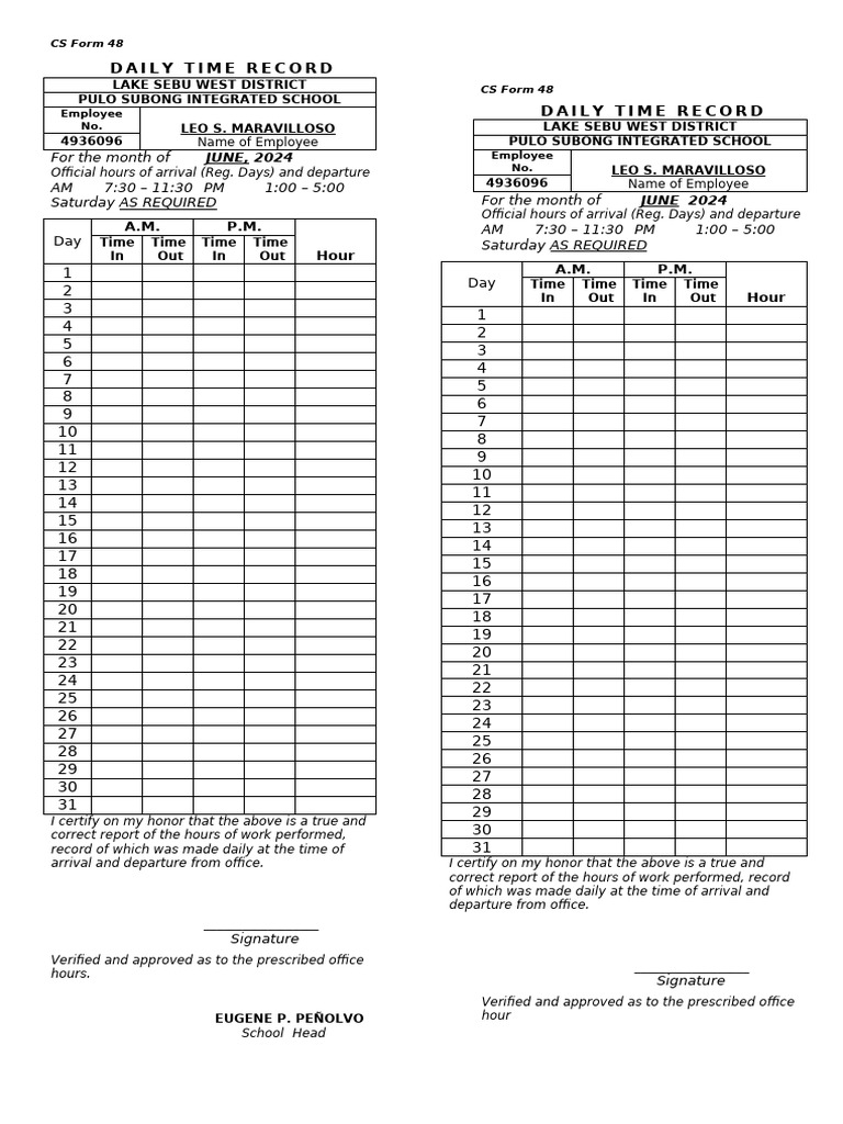 Form 48 2023-2024 | PDF