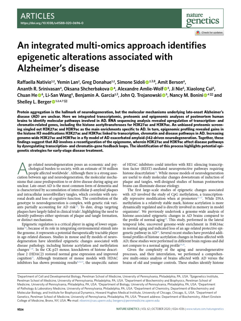 An Integrated Multi-Omics Approach Identifies | PDF