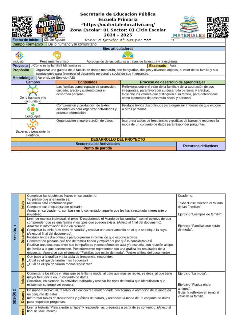 Planeacion4toGradoSeptiembre - 02 Cómo Es Tu Familia. Mi Familia Es ...