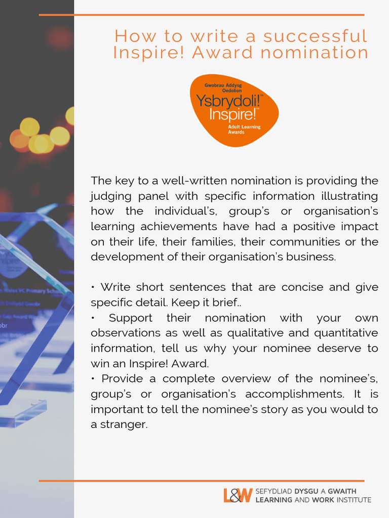 How To Write A Successful Inspire Award Nomination Final PDF | PDF