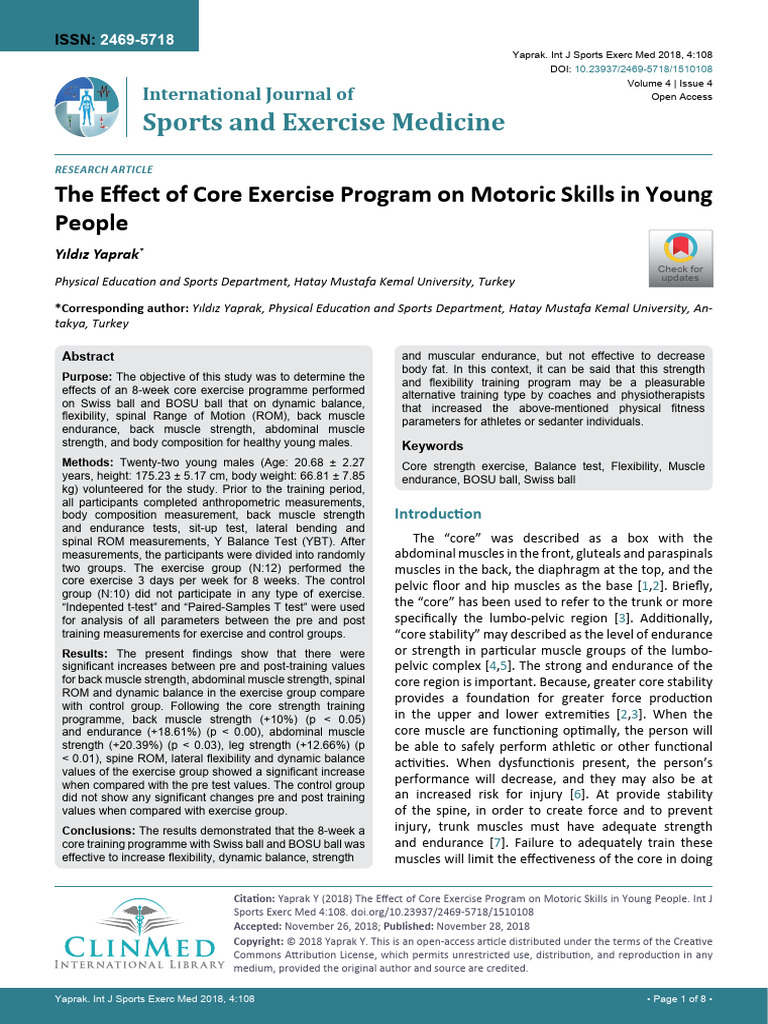 International Journal of Sports and Exercise Medicine Ijsem 4 108 | PDF