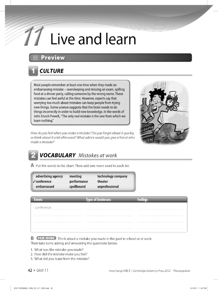 Interchange 5th Ed. Video Resource Book Level 3 Unit 11 | PDF