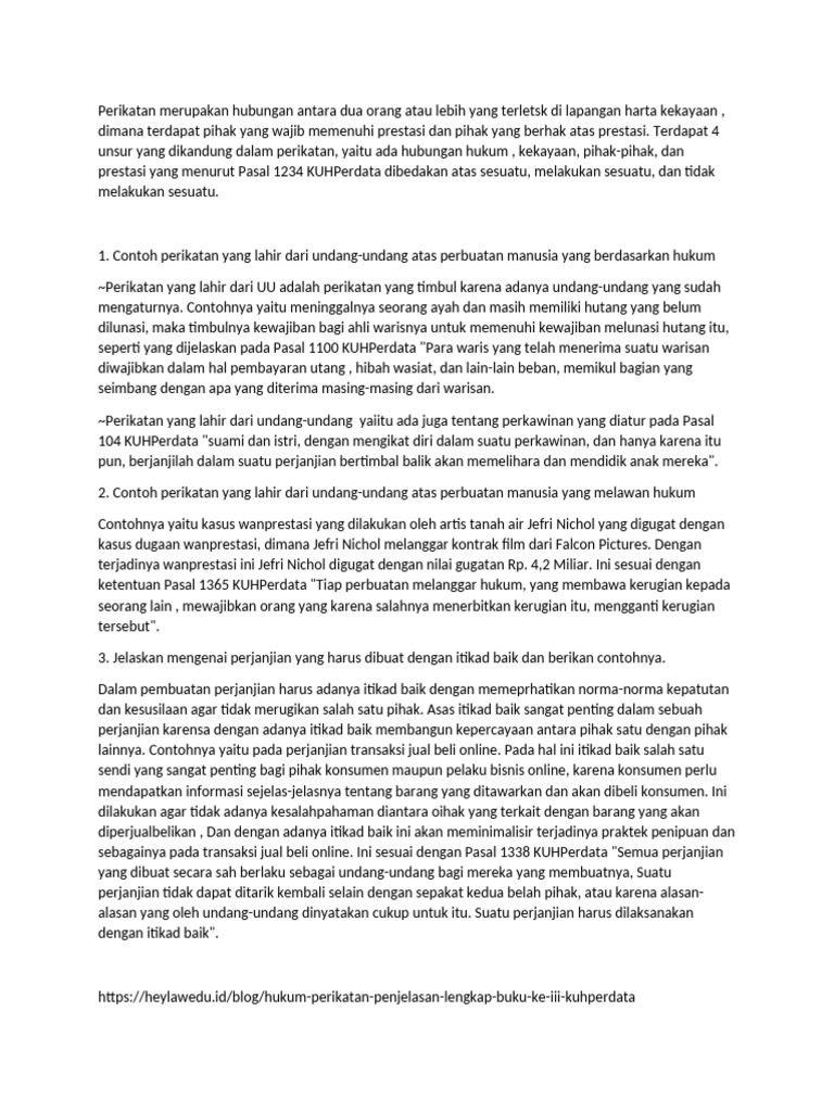 HK Perdata PERIKATAN | PDF