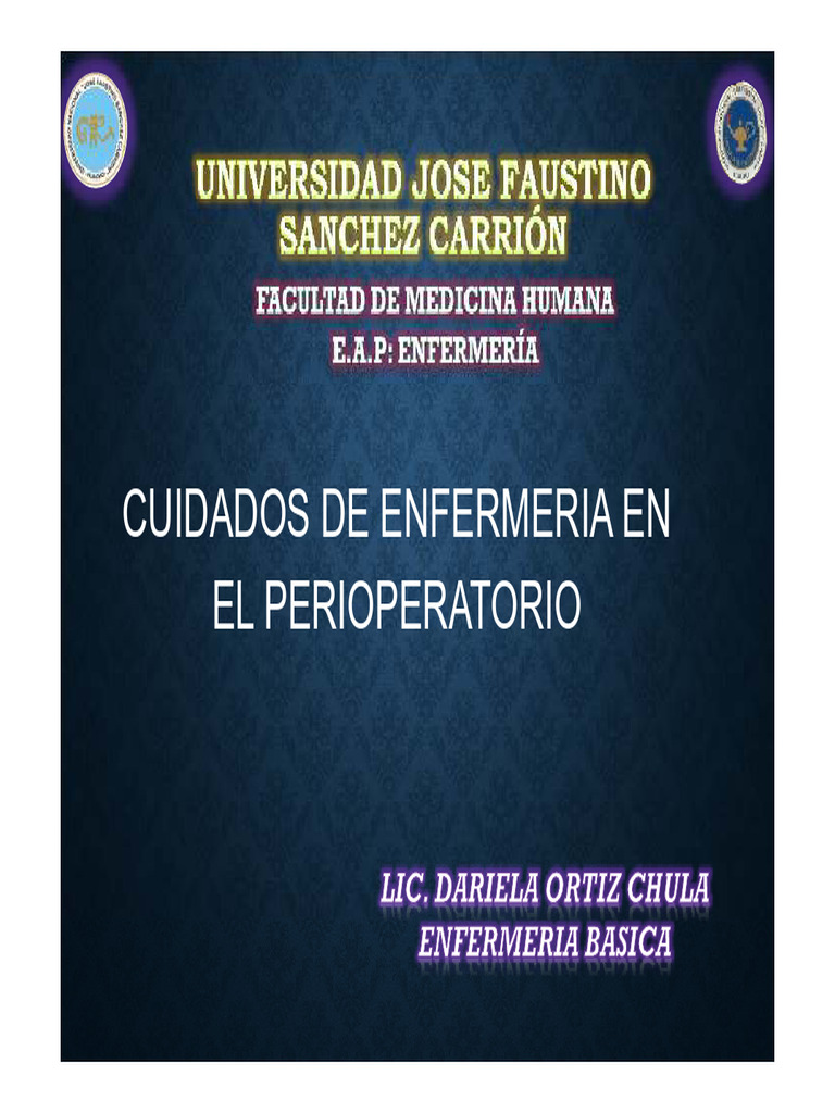 Cuidados de Enfermería Perioperatorio | PDF