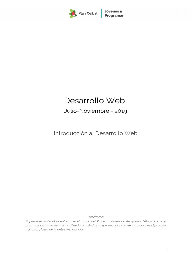 0 - Material de estudio - Introducción al Desarrollo web | PDF