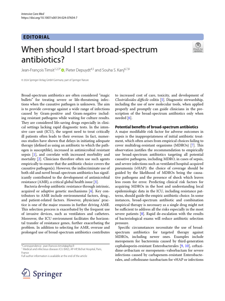 When Should I Start Broad-Spectrum Antibiotics?: Editorial | PDF