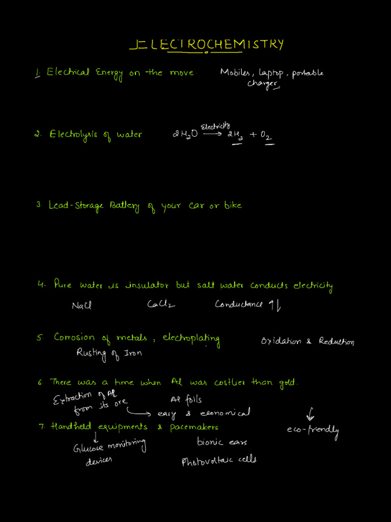 Electrochemistry Notes | PDF
