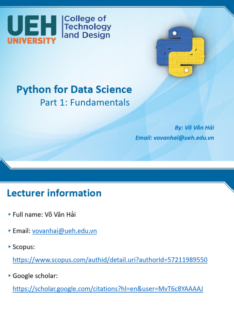 Python Part1 Fundamental VVH UEH | PDF