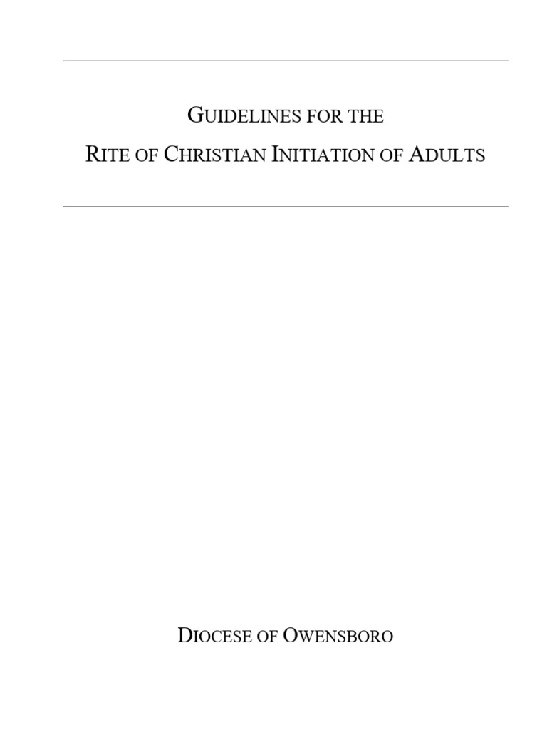Official Guidelines For The RCIA 2-2-2020 | PDF