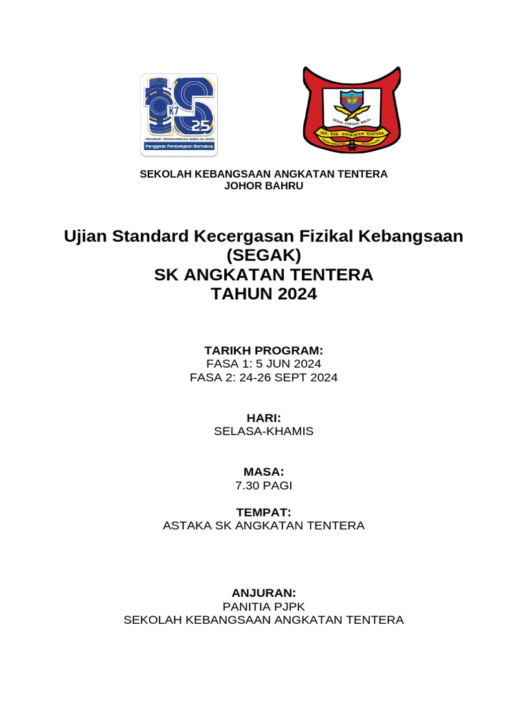 Kertas Kerja Ujian Segak 2024 | PDF