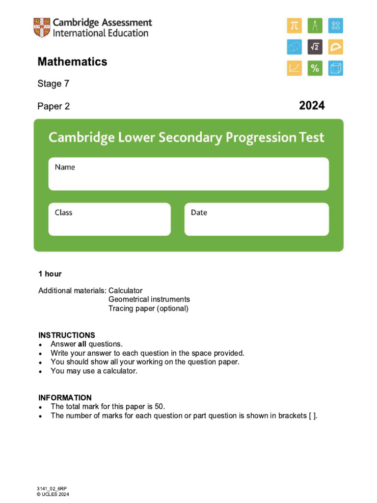 Maths S7 2024 P2 2024 | PDF