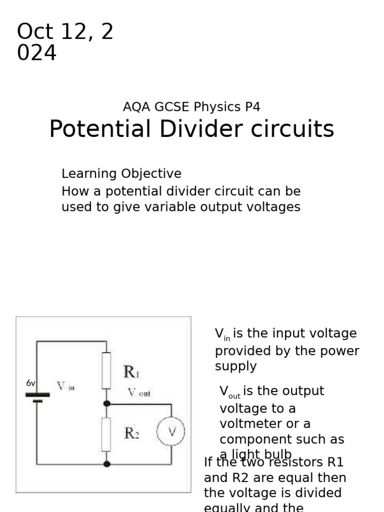10 Potential Divider Circuits | PDF