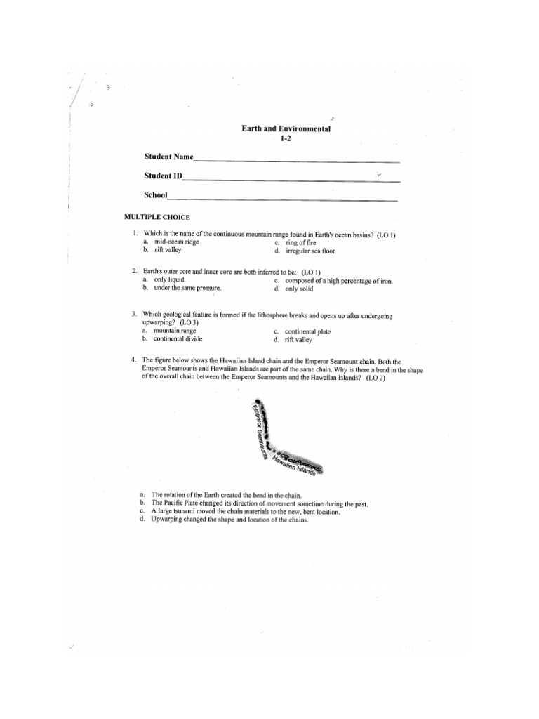 Geology Test 2015 | PDF