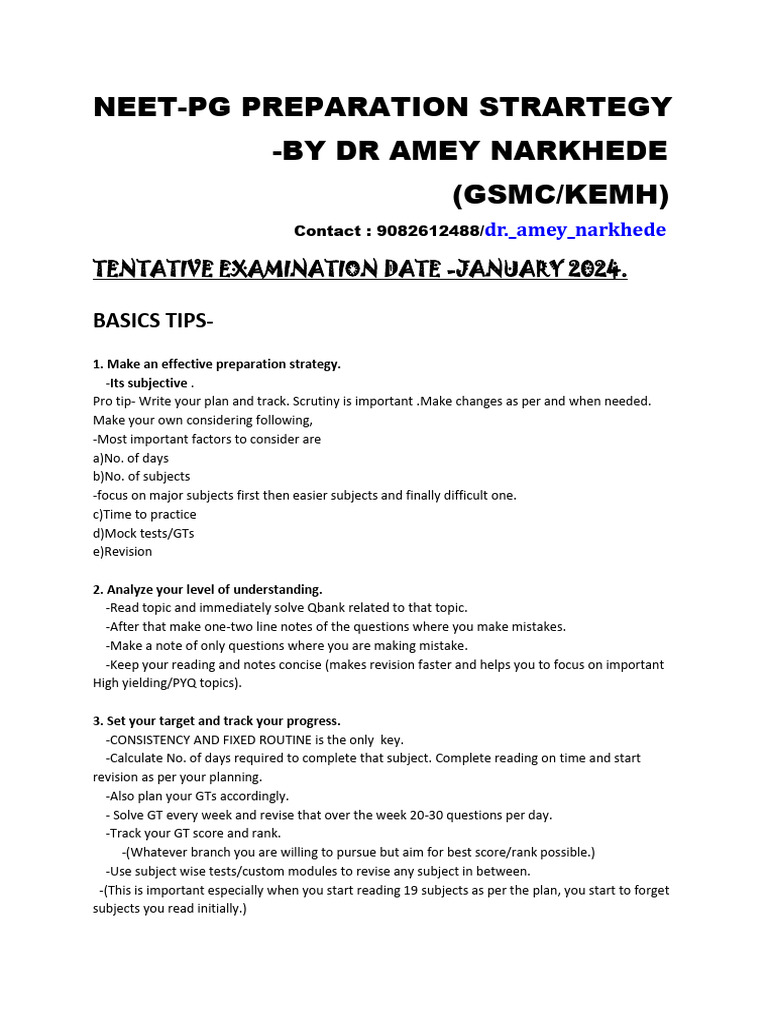 Neet Preparation Strategy | PDF