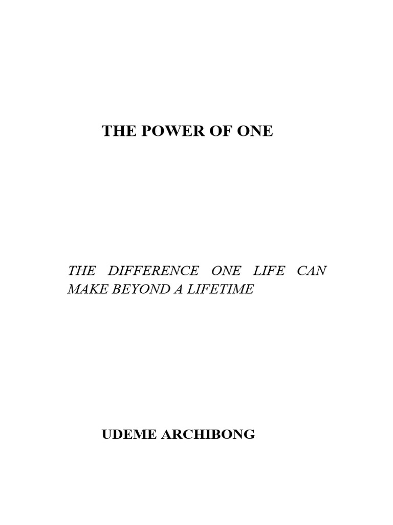 The Power of One | PDF