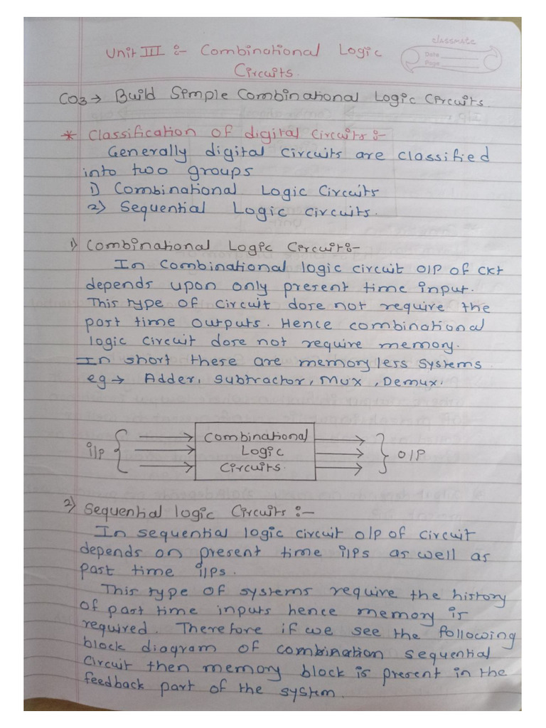 DTE (22320) - Unit 3 - Combinational Circuits | PDF