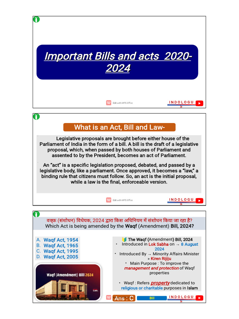 Important Billas and Acts | PDF