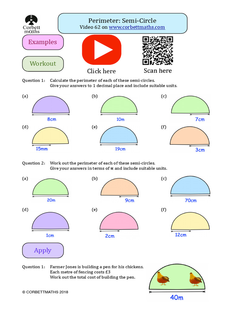 Perimeter of A Semi Circle PDF | PDF