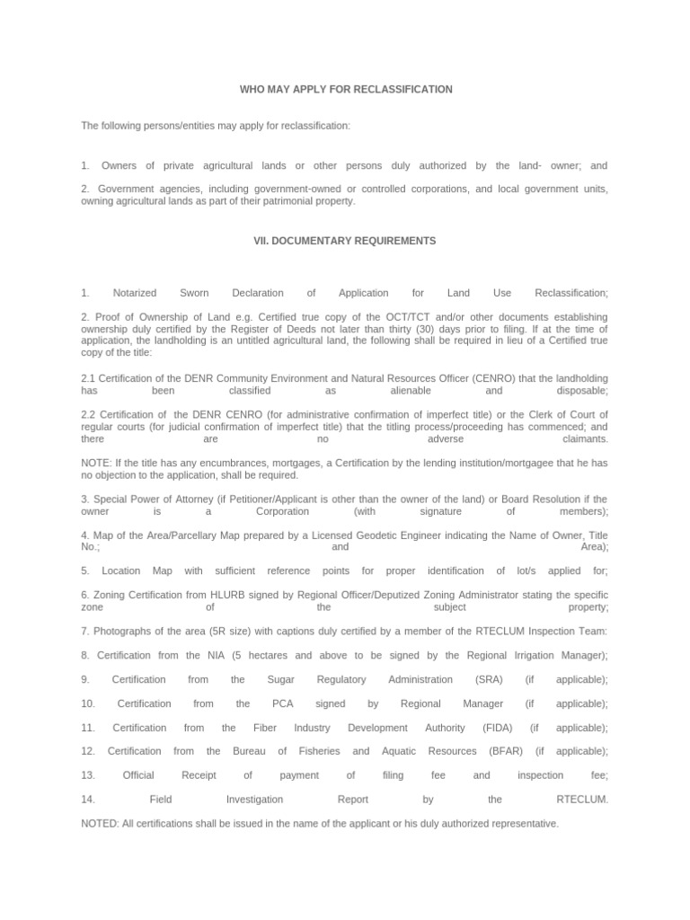 Reclassification Requirements | PDF