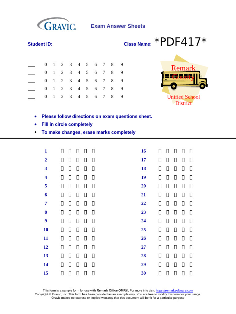30 Question Answer Sheet | PDF