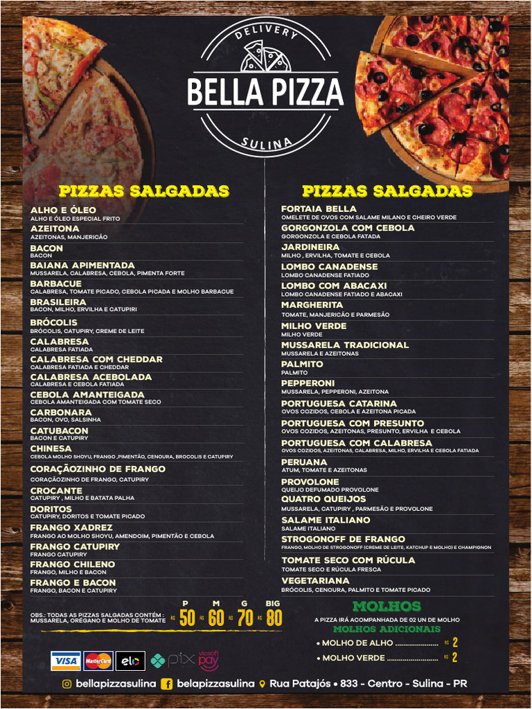 Cardápio Bella Pizza | PDF