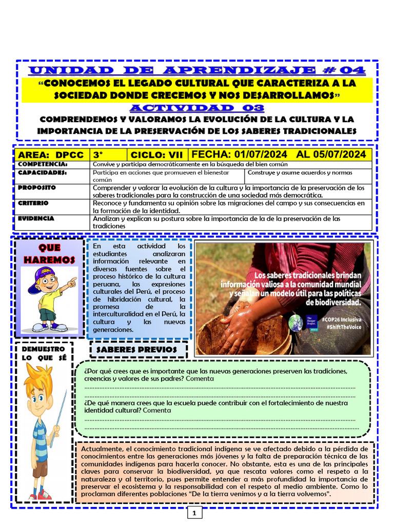 ACTIVIDAD 3 DPCC 3° UNIDAD 4 | PDF