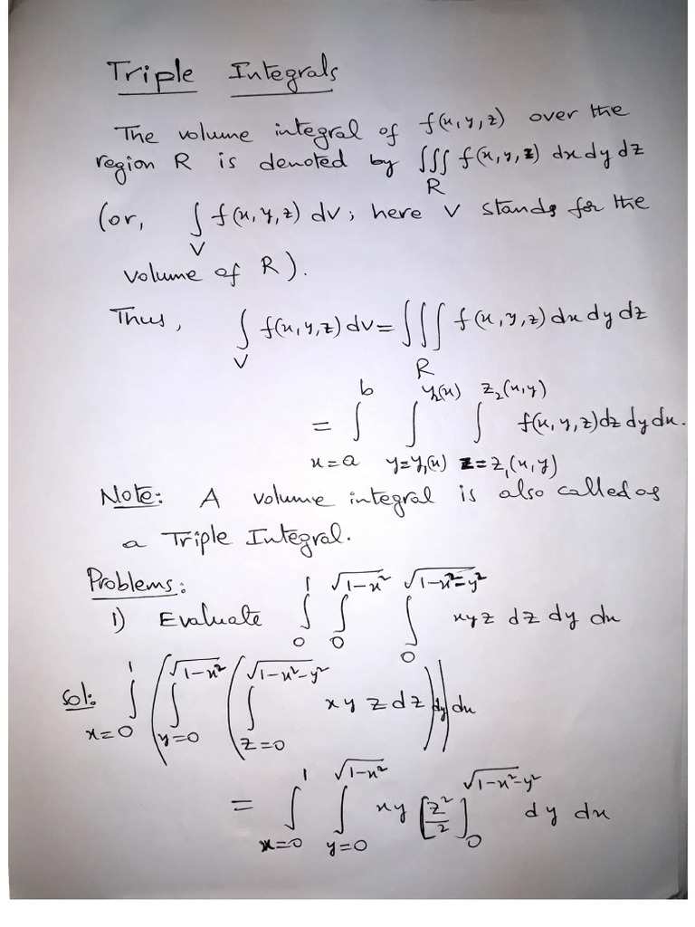 Triple Integration | PDF