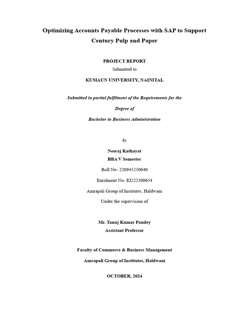 File-1 Neeraj BBA-V Sem Project Report-1 | PDF