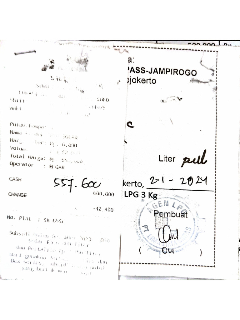 Nota & Kwitansi Belanja Januari 2024 LLM | PDF
