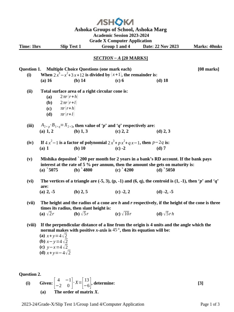 Slip Test | PDF