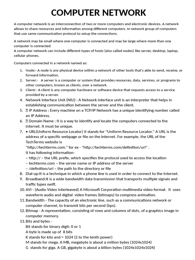 Computer Network Notes | PDF