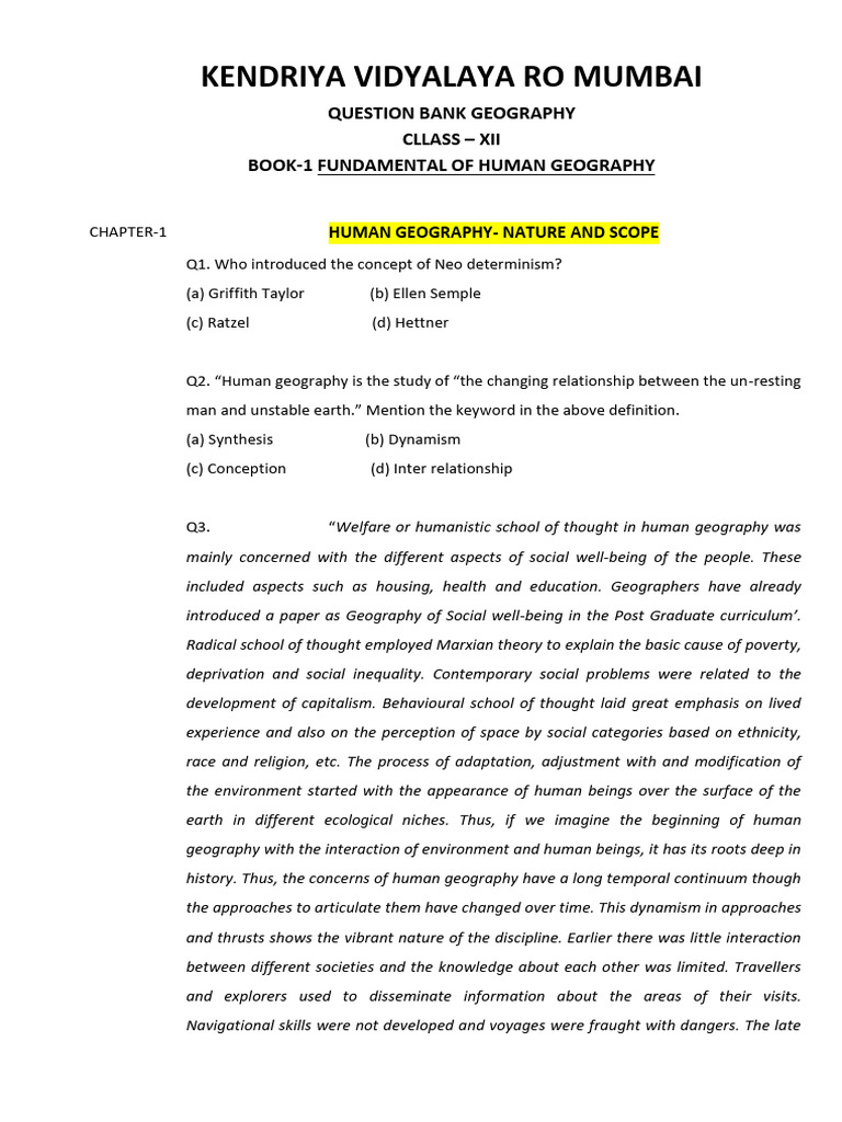 Class 12th - QuestionBank - Geography | PDF | Solar Energy | Agriculture