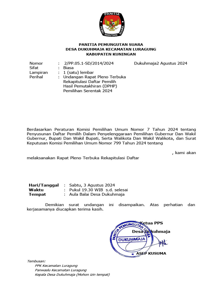 Undangan DPHP PPS-1 | PDF