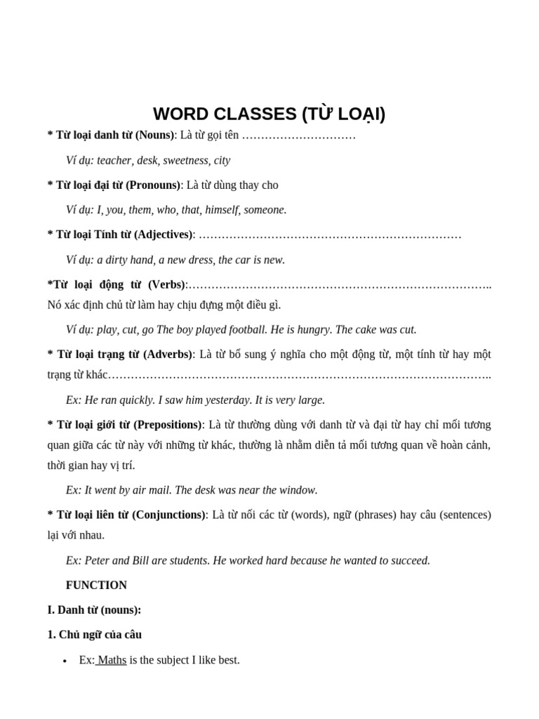 Wordclasses | PDF