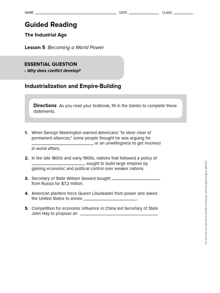 CH 18 Lesson 5 Guided Reading | PDF