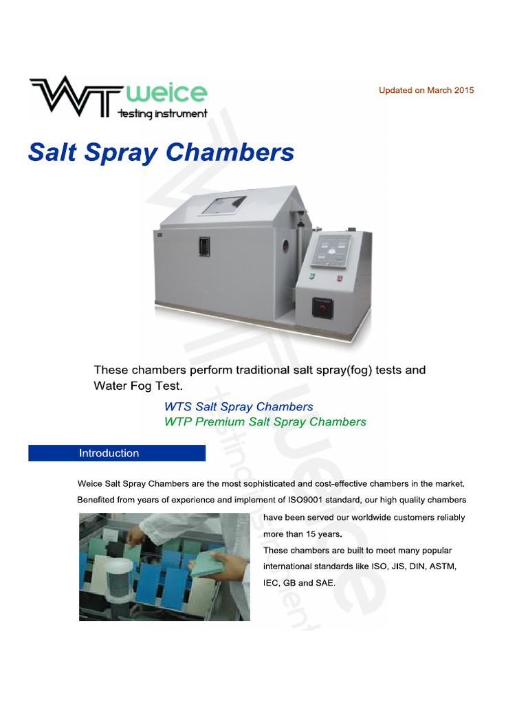 Weice Salt Spray Chamber Brochure | PDF