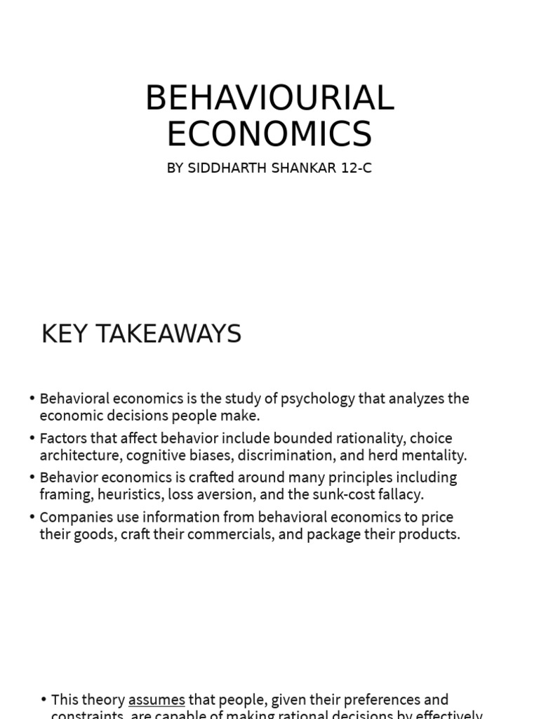 Behaviourial Economics | PDF