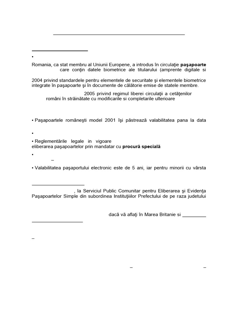 Pasaport Simplu Copil | PDF