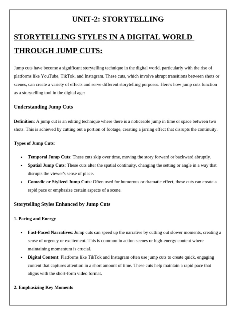 CCS371 - Video Creation - Unit-2 | PDF
