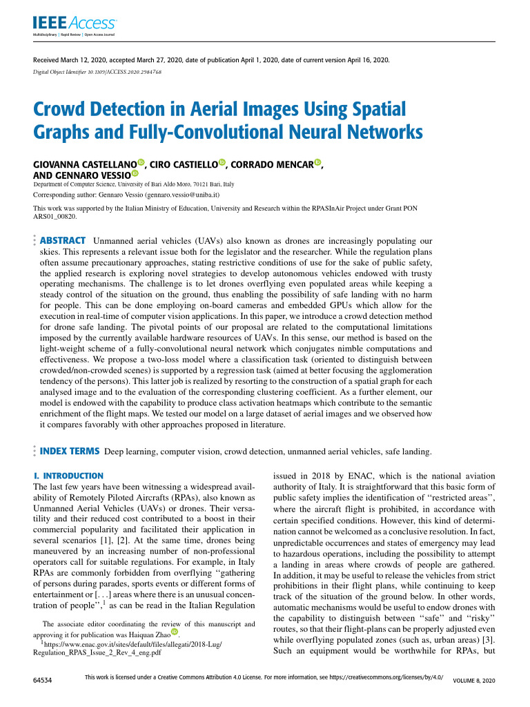 Crowd Detection In Aerial Images Using Spatial Graphs And Fully Convolutional Neural Networks